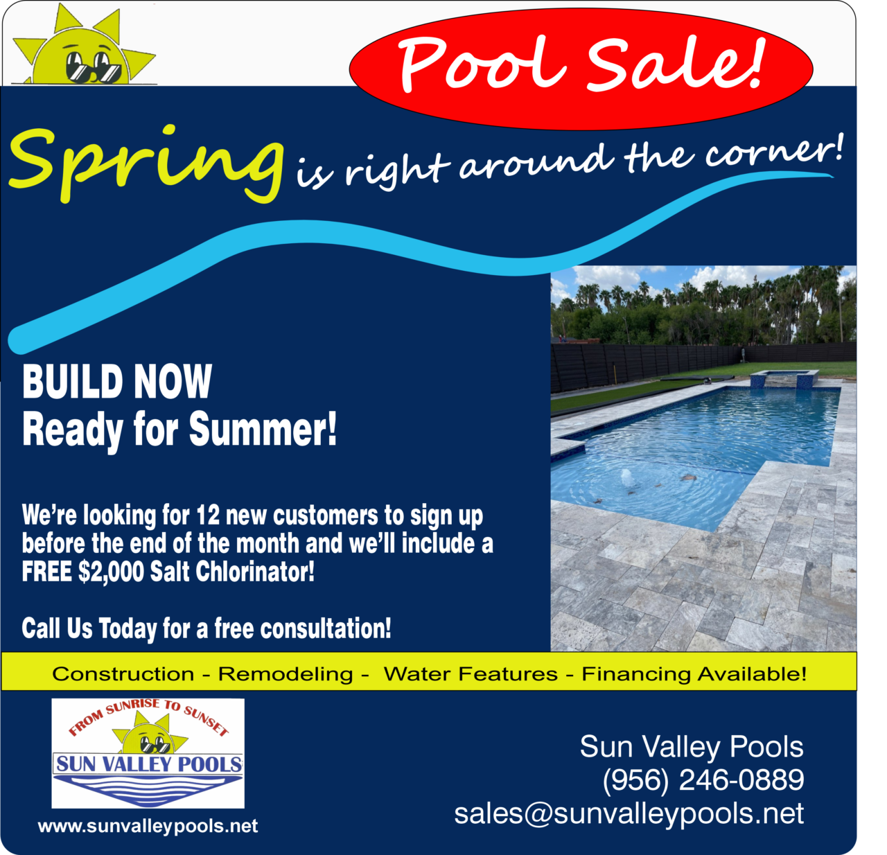 Pool Sale! | Sun Valley Pools | Pool Builder RGV